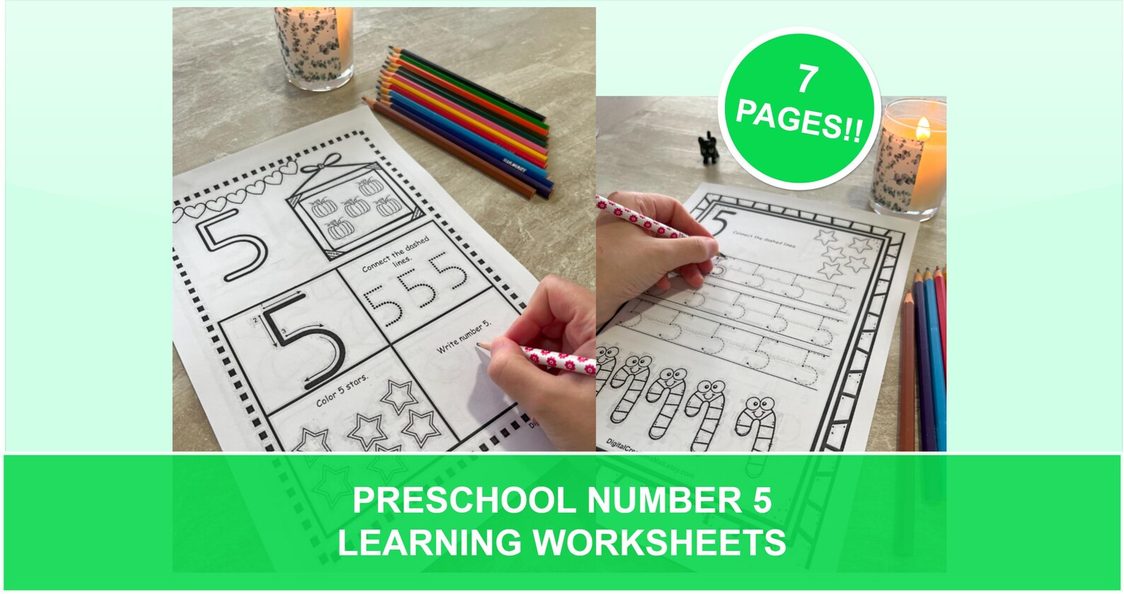 Preschool Number 5 Learning Worksheets | Learn Numbers | Printable ...