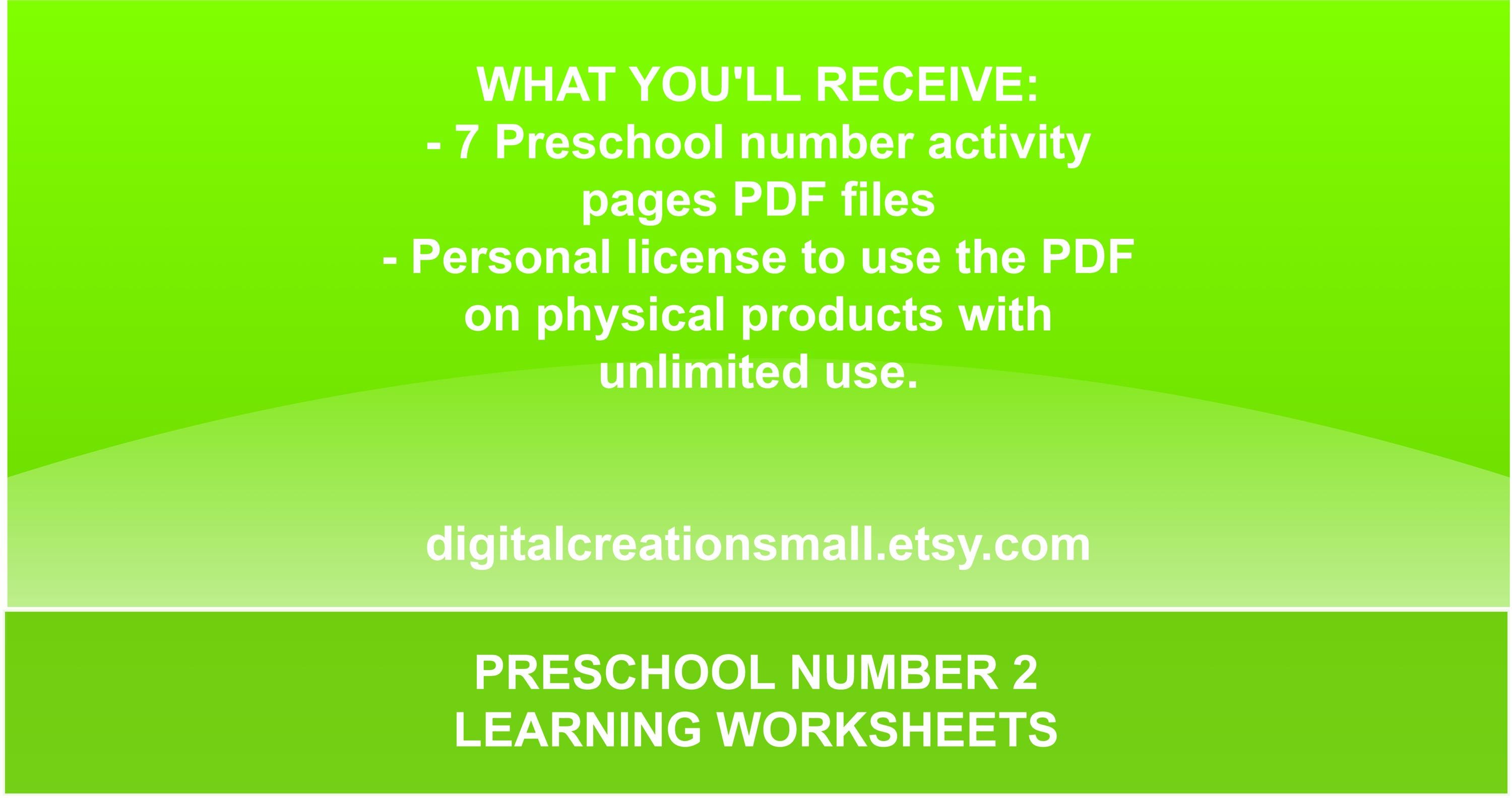 Preschool Number 2 Learning Worksheets | Learn Numbers | Printable ...