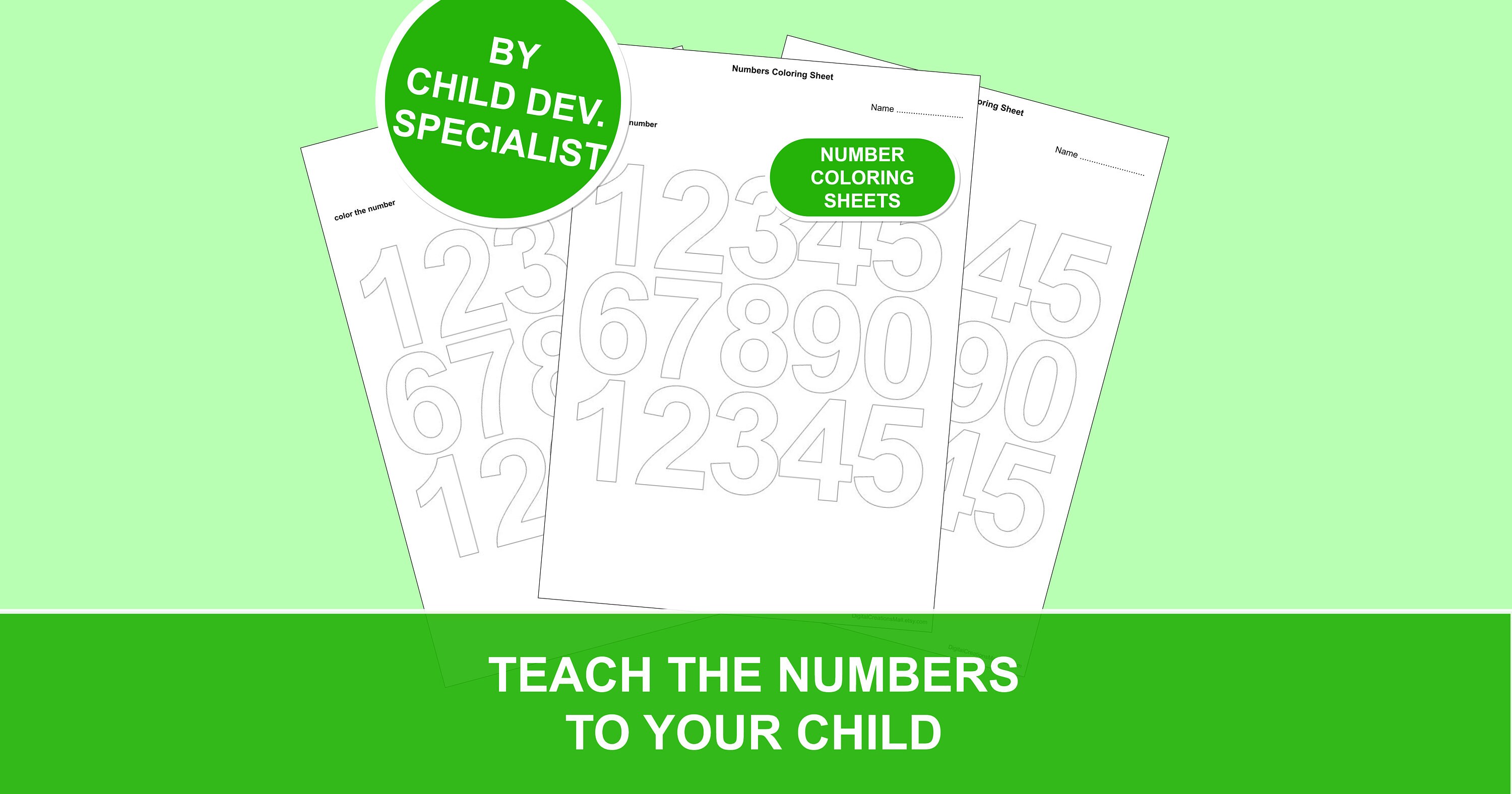Numbers Coloring Page by Child Development Expert, Printable Activity ...