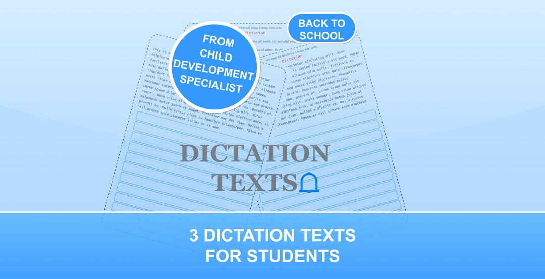 3 Sheets Dictation Activity PDF for 1st Grade. by Child Development ...