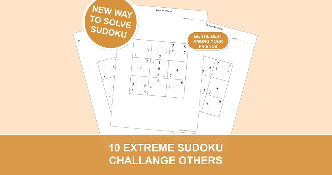 Sudoku PDF Puzzle Challenge, New Way to Solve Sudoku, Printable Sudoku ...