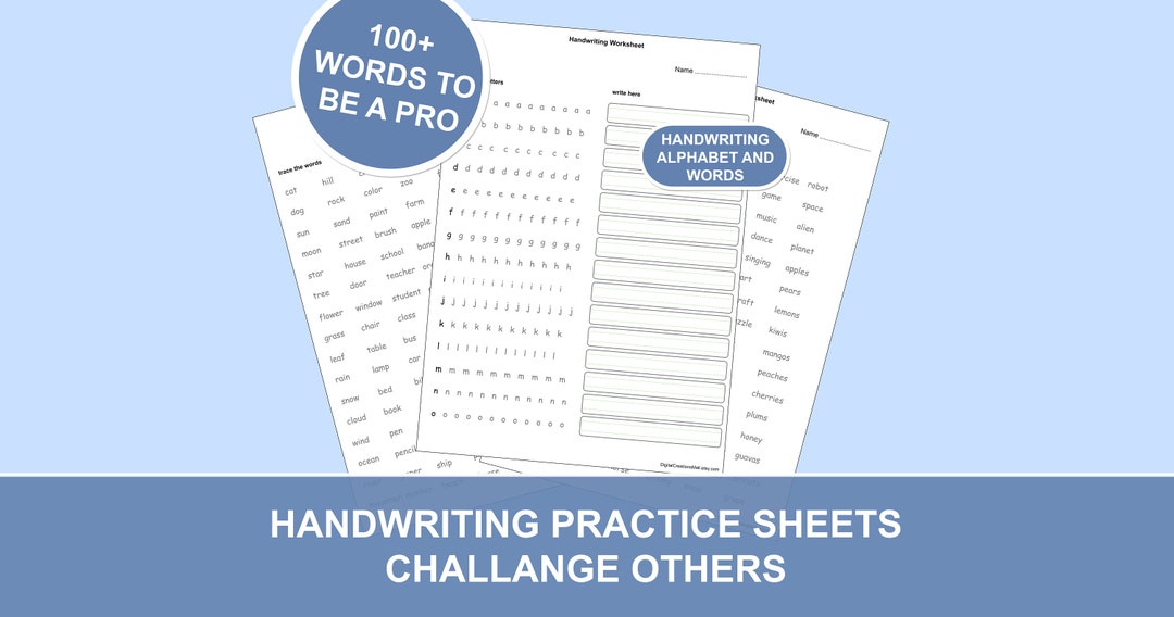 Printable Handwriting Worksheets, Improve Handwriting Skills, Learn to ...