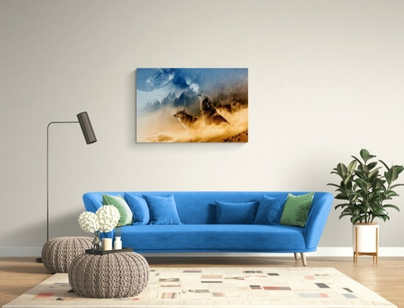 Howling Wolf Wall Art, Wolf Wall Decor,wolf Poster,wolf Printing,wolf ...