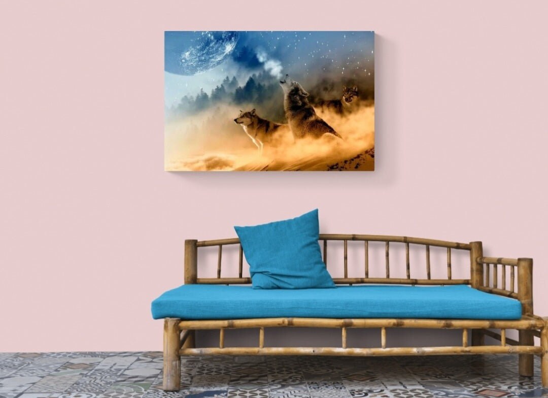 Howling Wolf Wall Art, Wolf Wall Decor,wolf Poster,wolf Printing,wolf ...