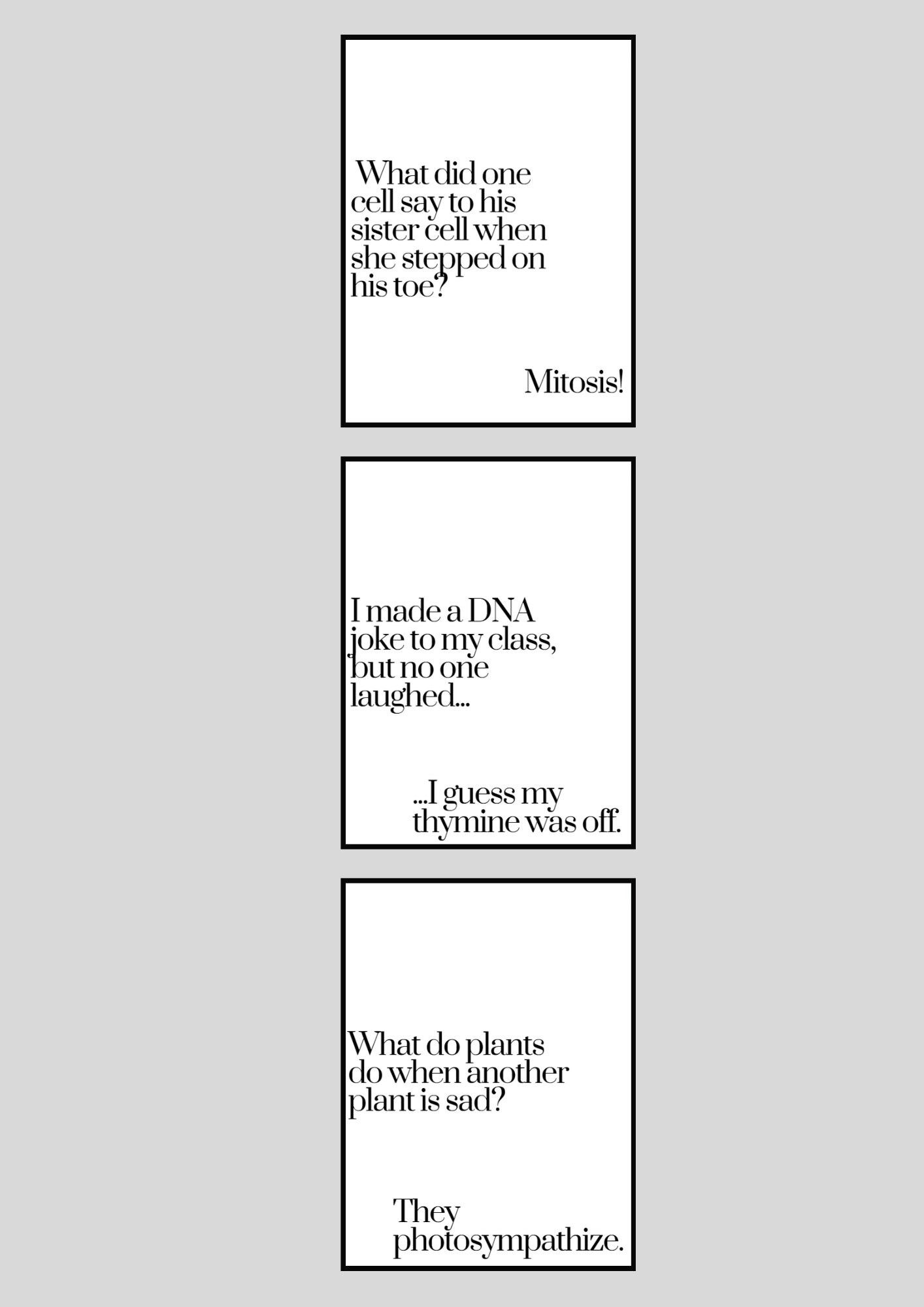 Funny Biology Posters, Biology Jokes Bundle, Set of 3, Science Puns ...