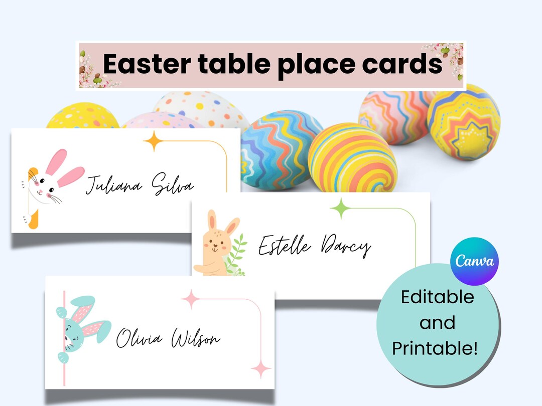 Editable Place Cards | Printable Name Cards | Elegant Table Decor ...