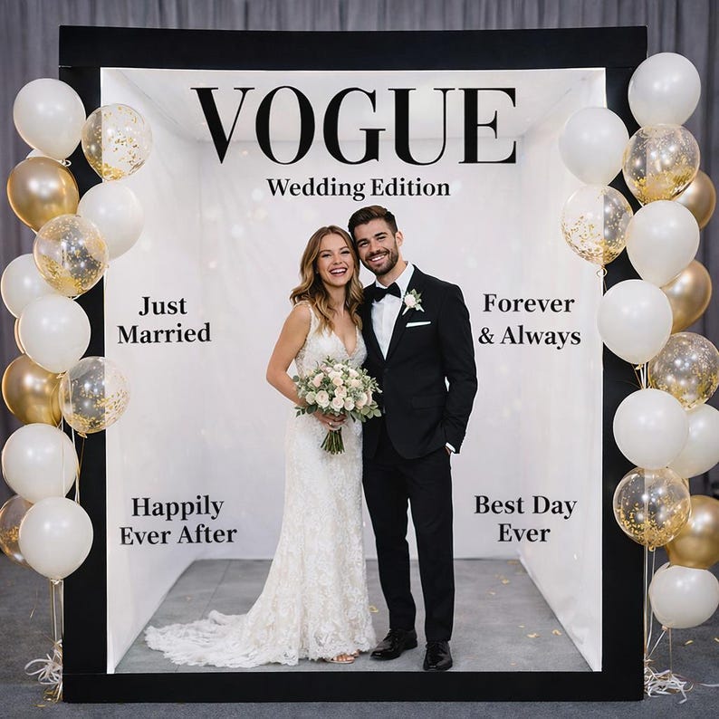 Vogue Magazine Photo Booth Frame Custom | Wedding Magazine Photo Booth ...