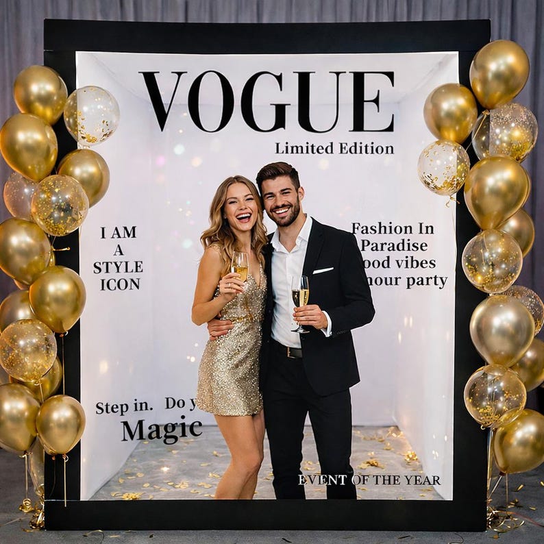 Vogue Magazine Photo Booth Frame Custom | Wedding Magazine Photo Booth ...