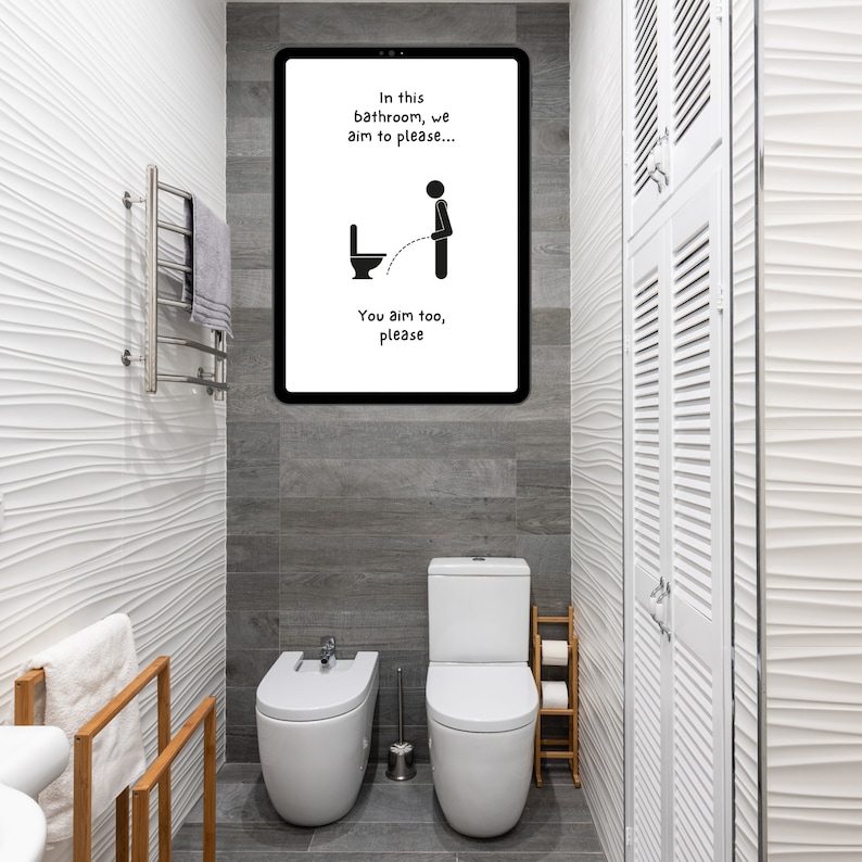 Bathroom Prints, Digital Funny Bathroom Decor, Bathroom Prints ...