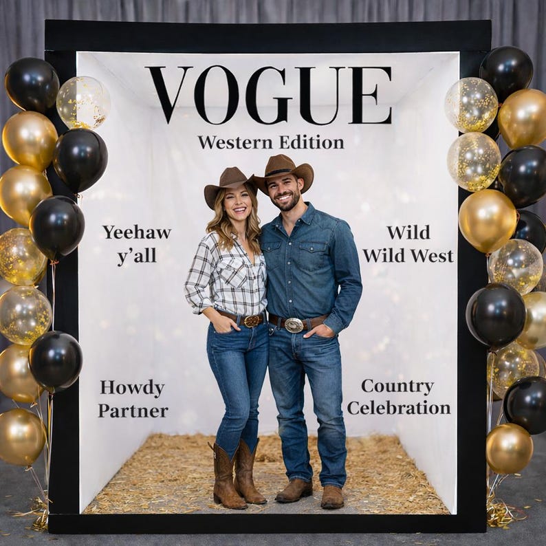 Vogue Magazine Photo Booth Frame Custom | Wedding Magazine Photo Booth ...