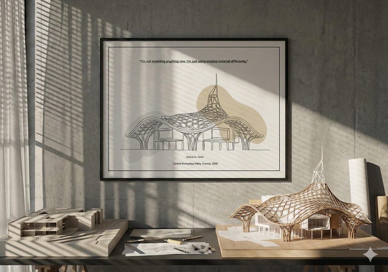 Shigeru Ban Quote One Line Art Minimalist Poster - Digital Download - Etsy