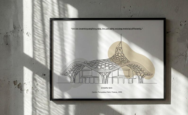 Shigeru Ban Quote One Line Art Minimalist Poster - Digital Download - Etsy