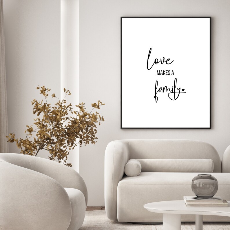 Love Makes a Family Printable Wall Art, Family Quotes, Bedroom Decor ...