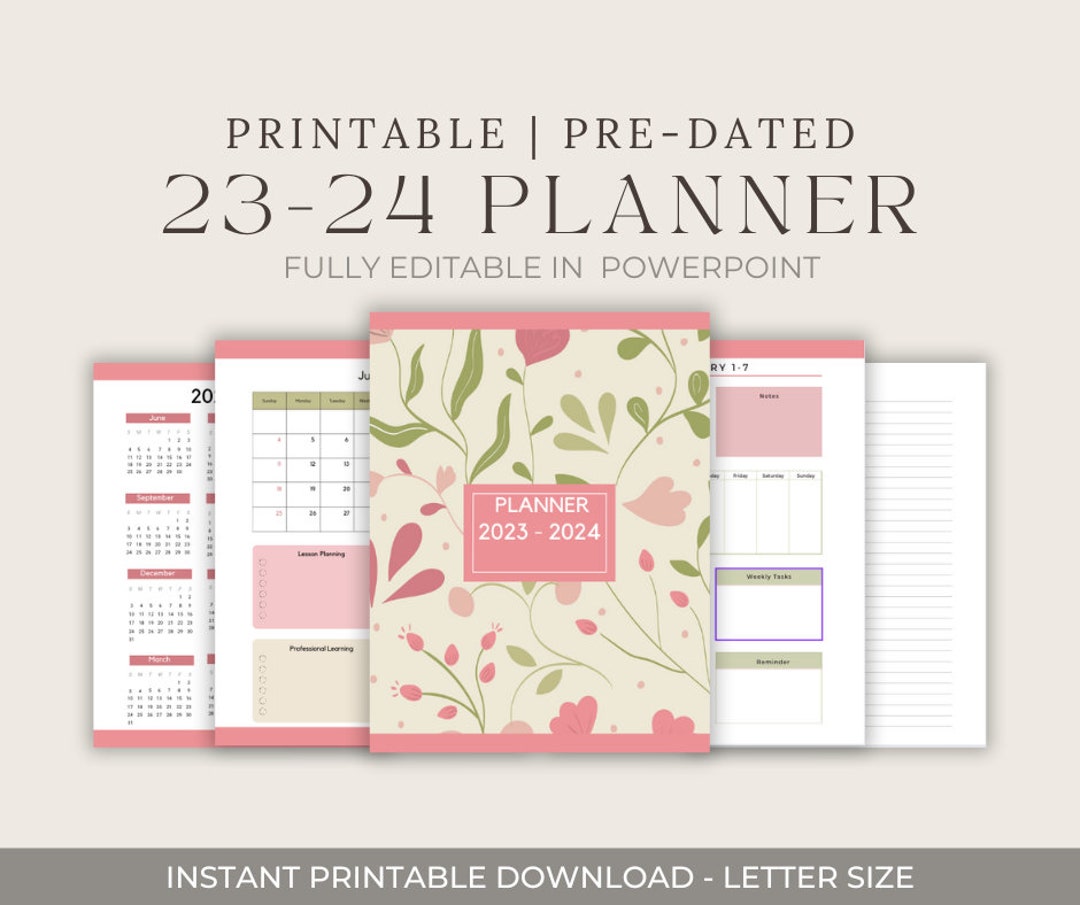 Green & Beige 2023-2024 Pre-dated Planner - Etsy