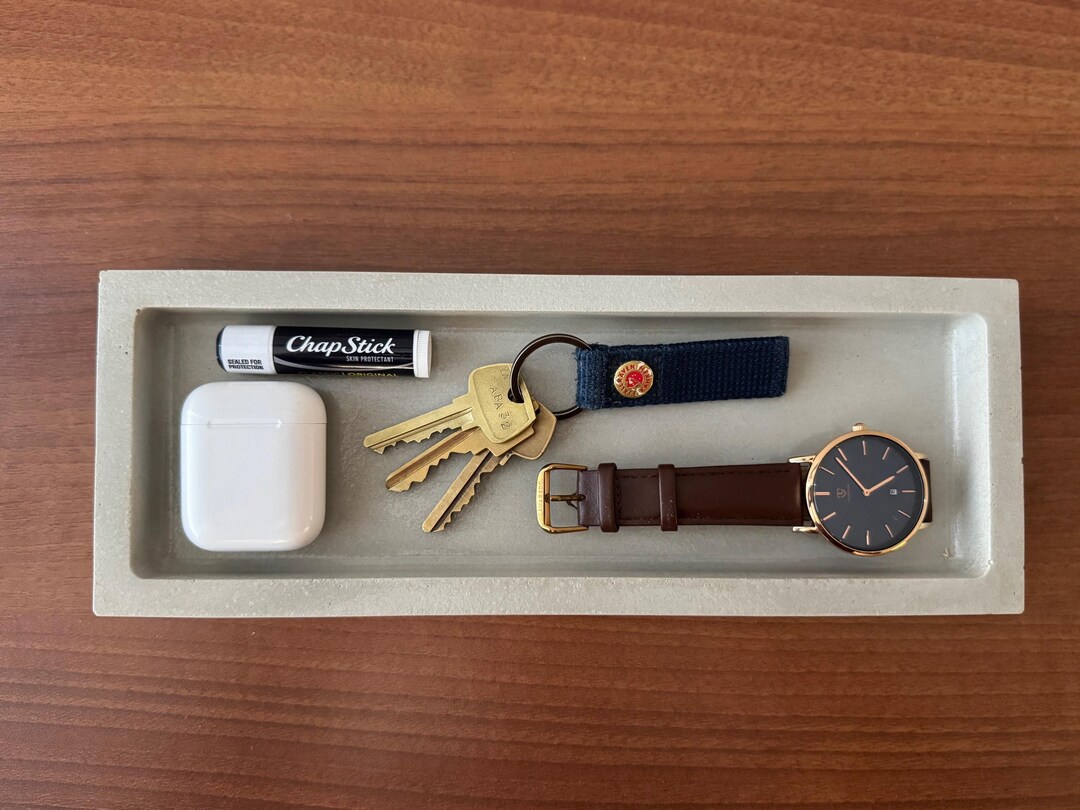 Concrete Entryway Tray – Handmade Catch-all Key Holder | Minimal Modern ...