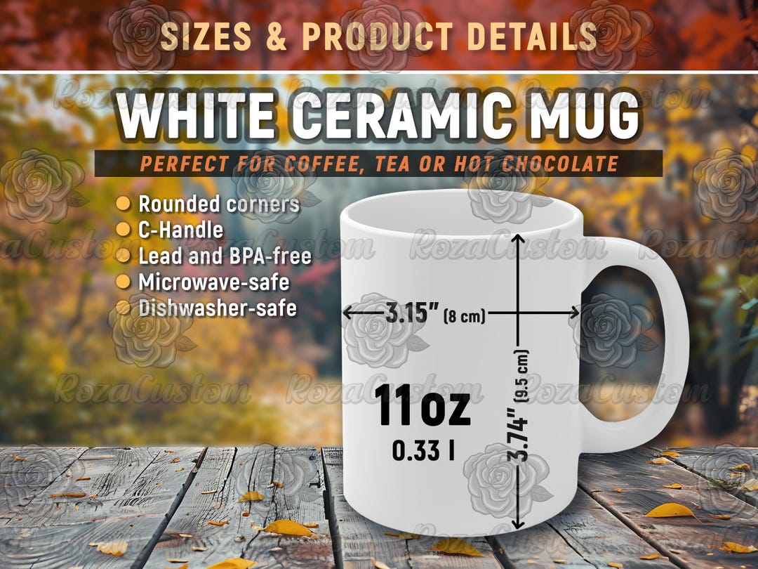 Ceramic Mug Size Chart, White Mug Product Details, Coffee Mug Sizes ...