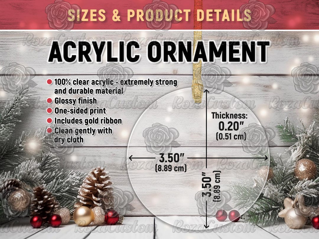 Acrylic Ornament Size Chart, Christmas Ornament Product Details, Round ...