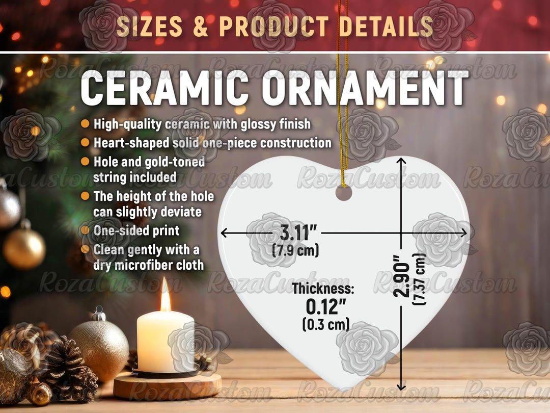 Heart Shaped Ornament Size Chart, Ceramic Ornament Product Details ...