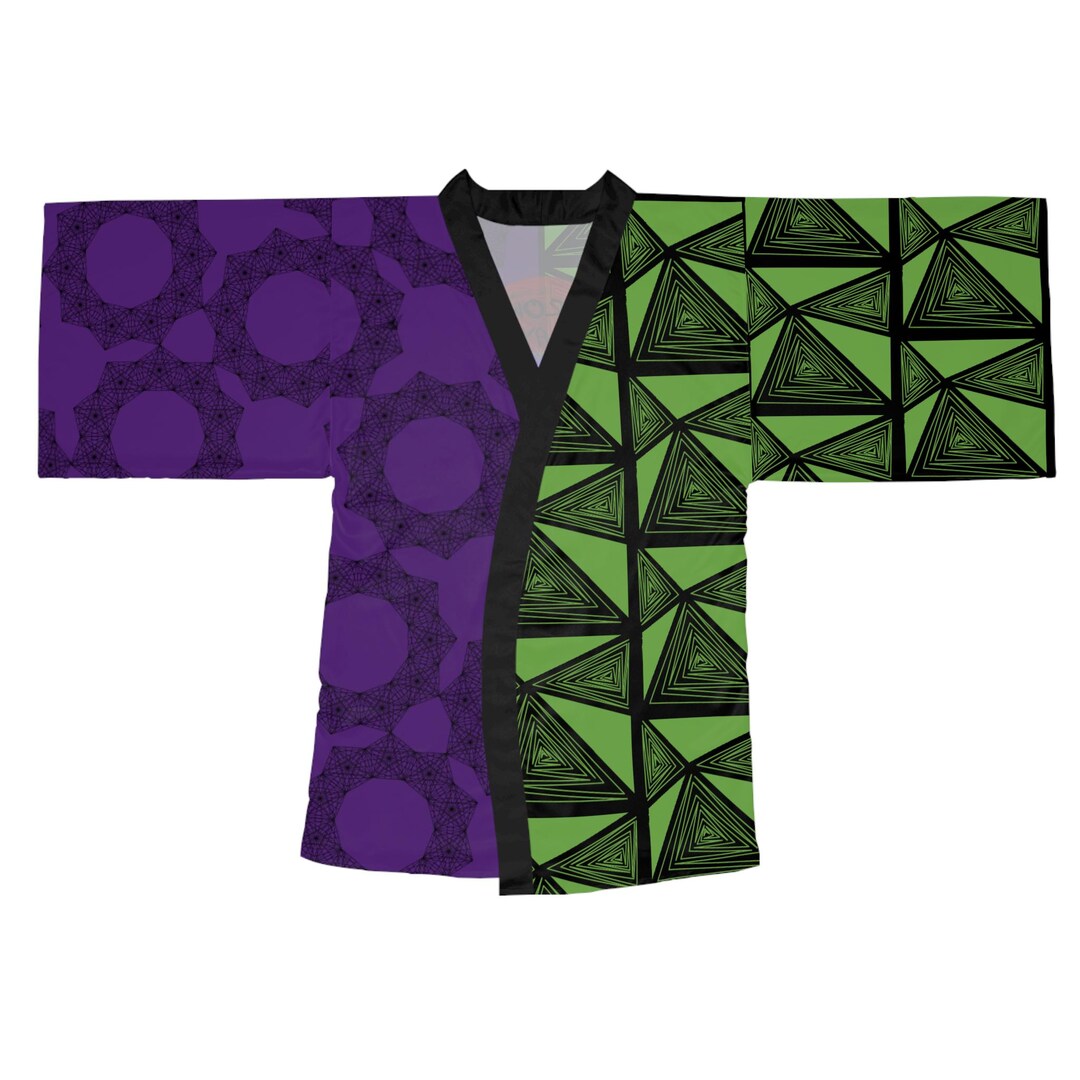 Duel Design Kimono, Crow Slayer Series, Green, Purple, Demon Slayer ...