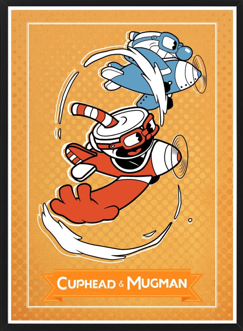 Set of 2 Cuphead Digital Download Poster Bundle for Bedroom Decor ...