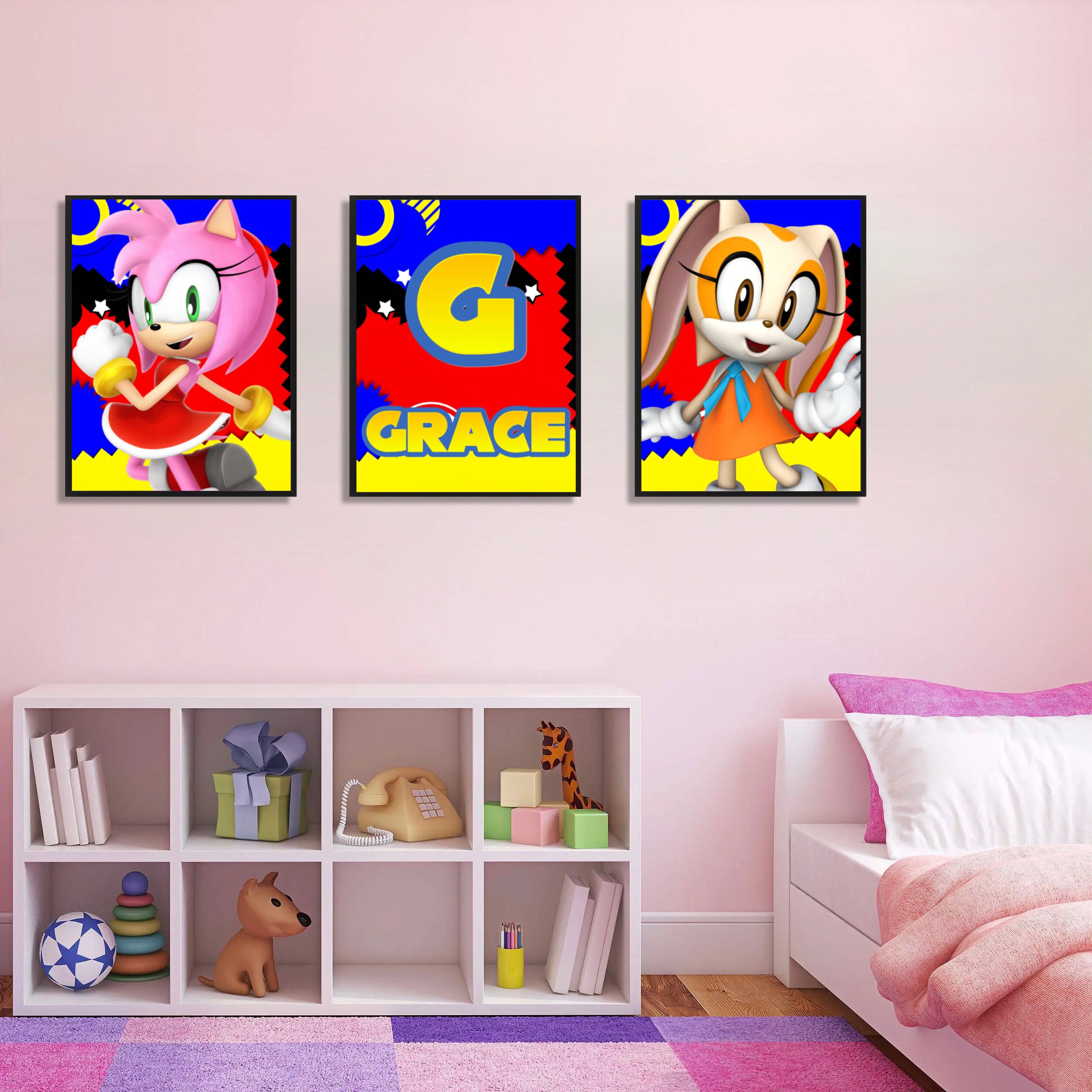 Set of 3 Custom Sonic the Hedgehog Digital Download Poster Bundle for ...