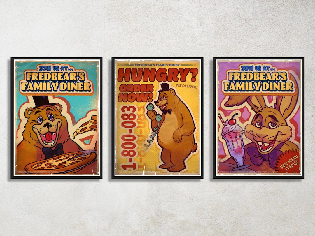 Set of 3 Five Night’s at Freddy’s Digital Download Poster Bundle for ...