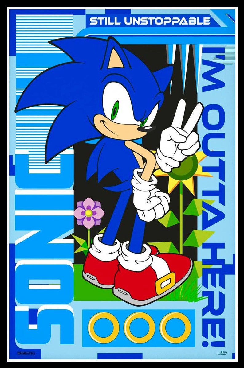Set of 3 Sonic the Hedgehog Digital Download Poster Bundle for Bedroom ...