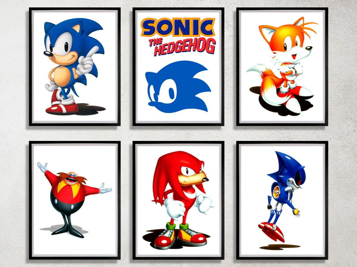 Set of 6 Sonic the Hedgehog Digital Download Poster Bundle for - Etsy