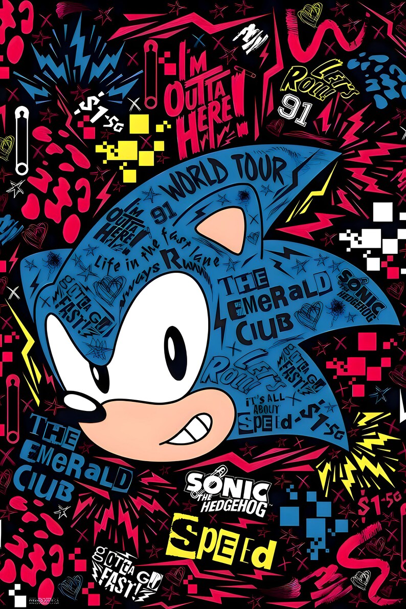 Sonic the Hedgehog Digital Download Poster for Bedroom Decor - Etsy