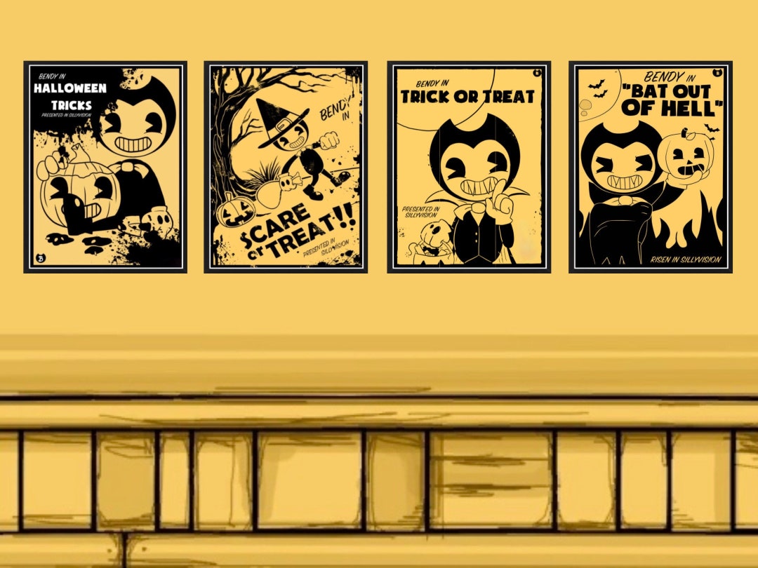 Set of 4 Bendy and the Ink Machine Digital Download Poster Bundle for ...