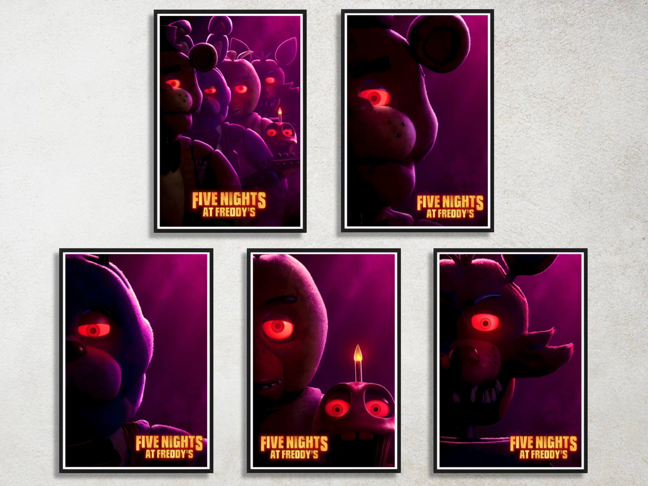 Set of 5 Five Night’s at Freddy’s Digital Download Poster Bundle for ...