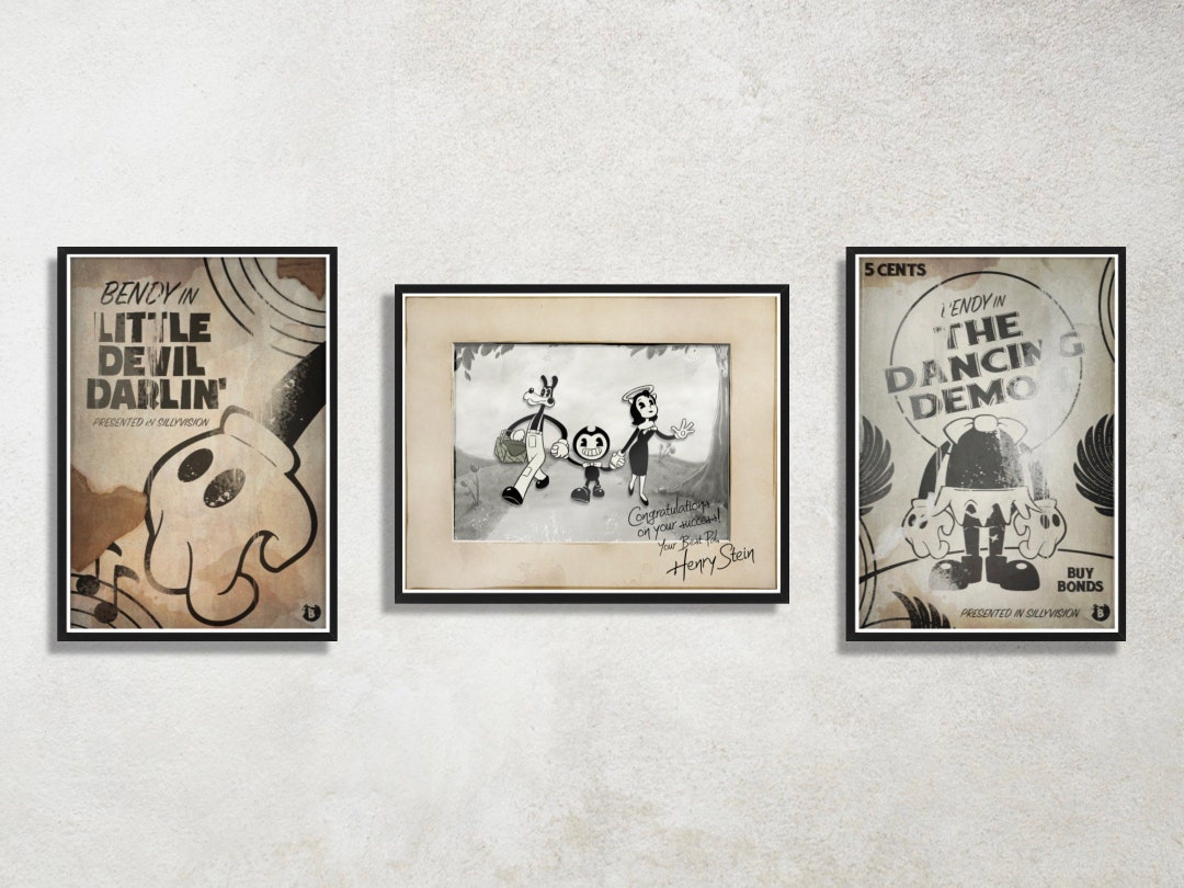 Set of 3 Bendy and the Ink Machine Digital Download Poster Bundle for ...