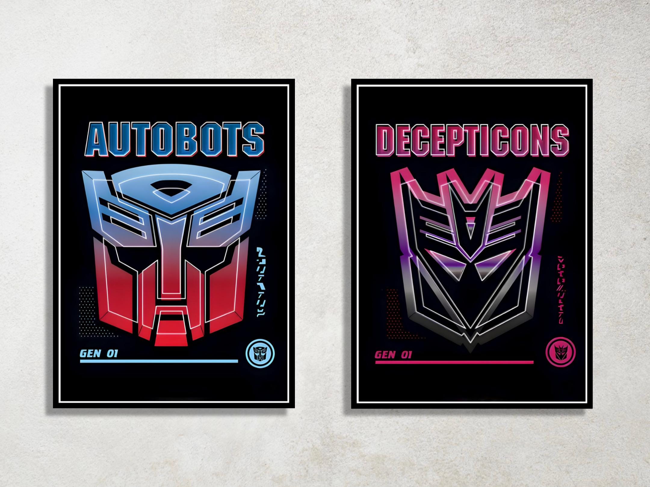 Set of 2 Transformers Digital Download Poster Bundle for Bedroom Decor ...
