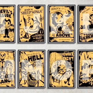 Pick Your Set of 5 Bendy and the Ink Machine Digital Download Poster ...