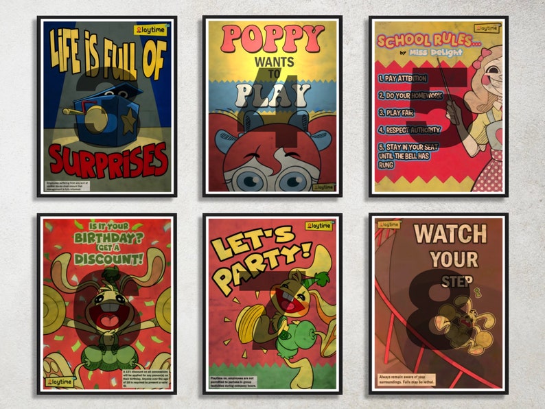 Pick Your Set of 3 Poppy Playtime Digital Download Poster Bundle for ...
