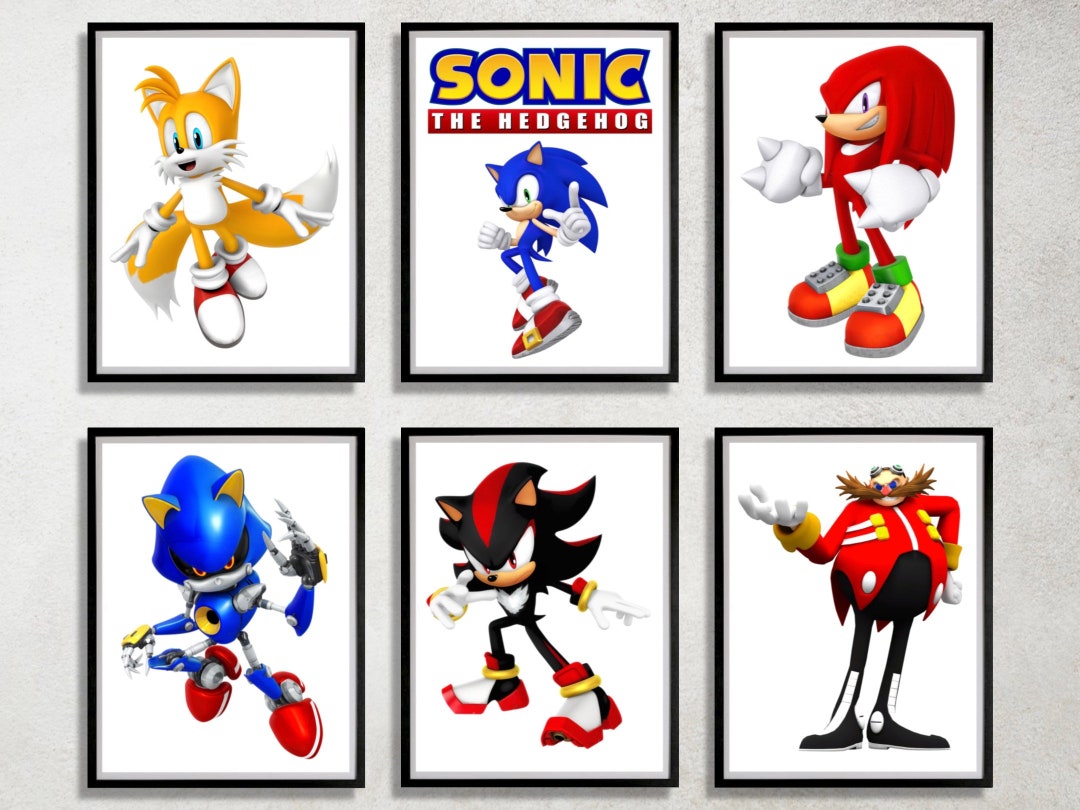 Set of 6 Sonic the Hedgehog Digital Download Poster Bundle for Bedroom ...