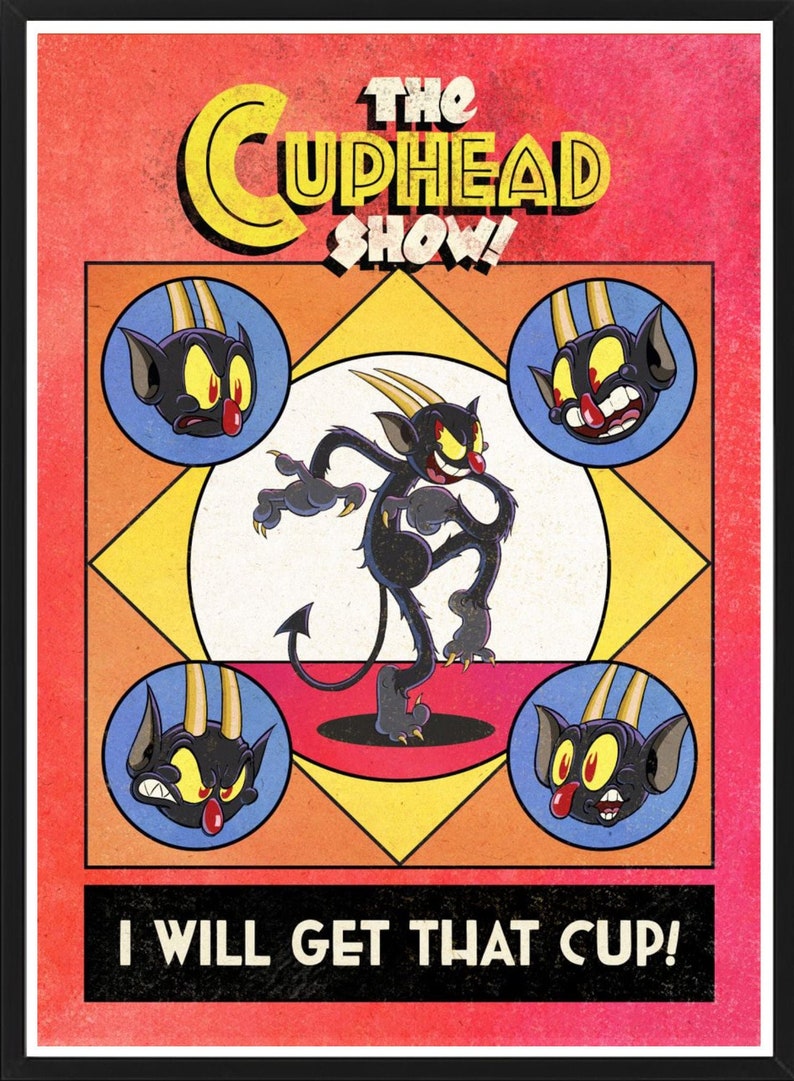 Set of 3 Cuphead Digital Download Poster Bundle for Bedroom Decor ...
