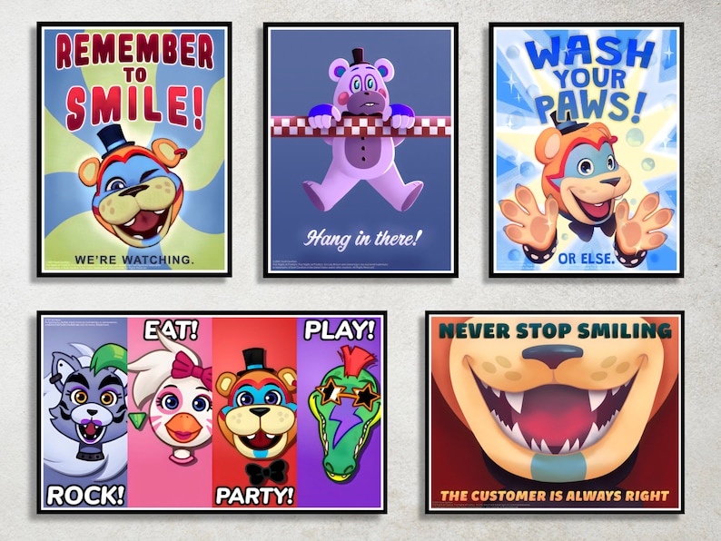 Five Nights at Freddys Poster FNAF Security Breach Printable Game Digital Download Poster 30 ...