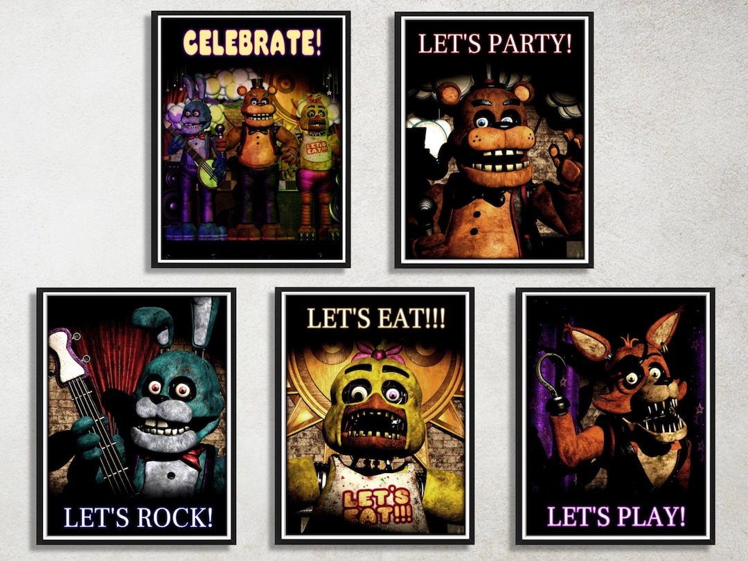 Set of 5 Five Night’s at Freddy’s Digital Download Poster Bundle for ...