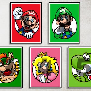 Pick Your Set of 4 Super Mario Digital Download Poster Bundle for ...