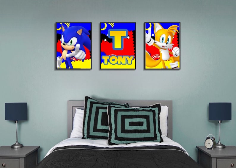 Set of 3 Custom Sonic the Hedgehog Digital Download Poster Bundle for ...