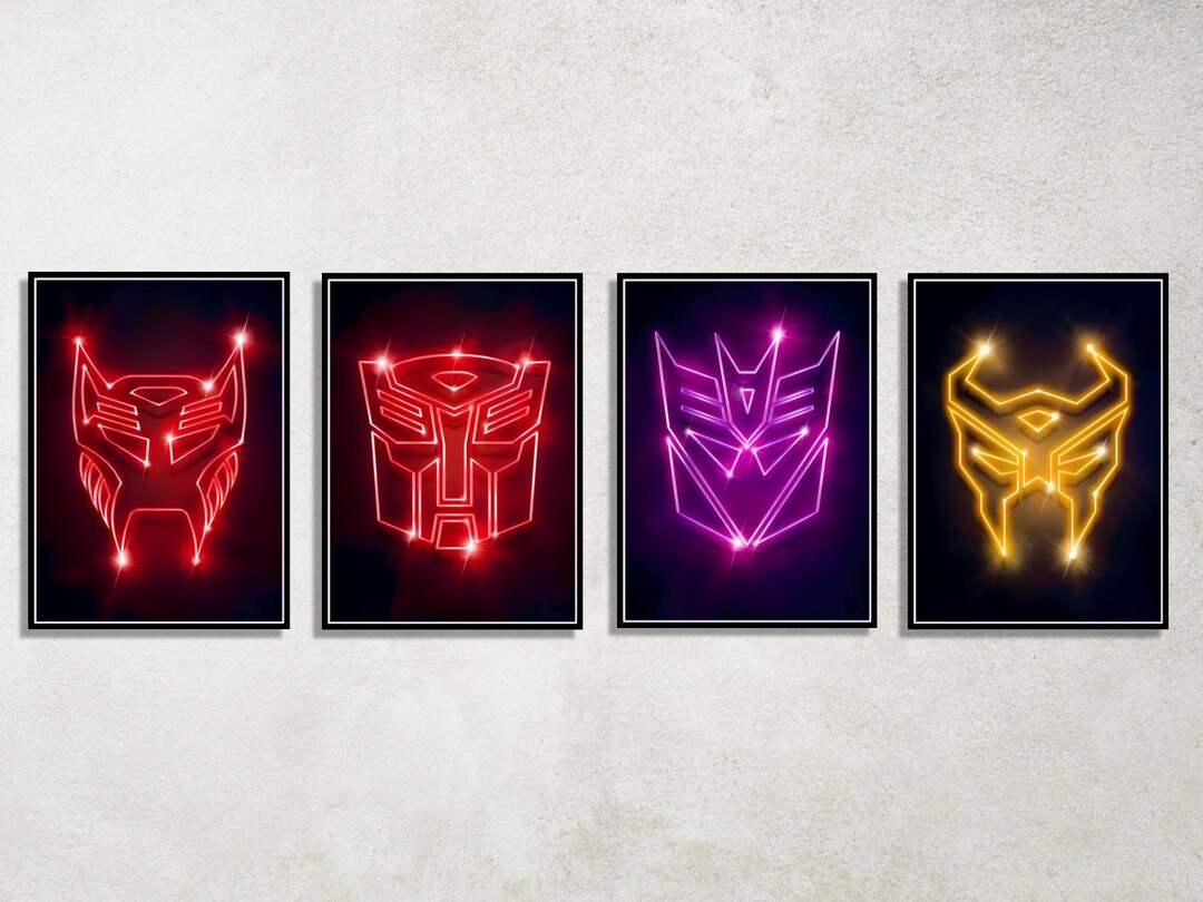 Set of 4 Transformers Digital Download Poster Bundle for Bedroom Decor ...