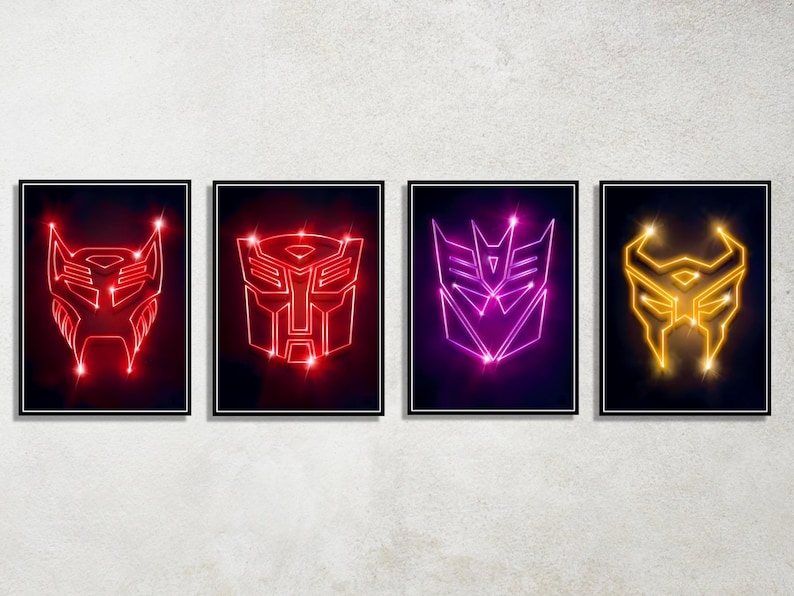 Set of 4 Transformers Digital Download Poster Bundle for Bedroom Decor ...