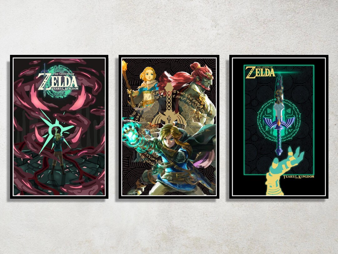 Set of 3 Legend of Zelda Digital Download Poster Bundle for Bedroom ...