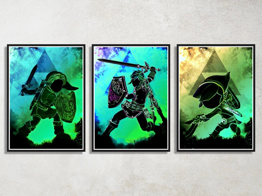 Set of 3 Legend of Zelda Digital Download Poster Bundle for Bedroom ...