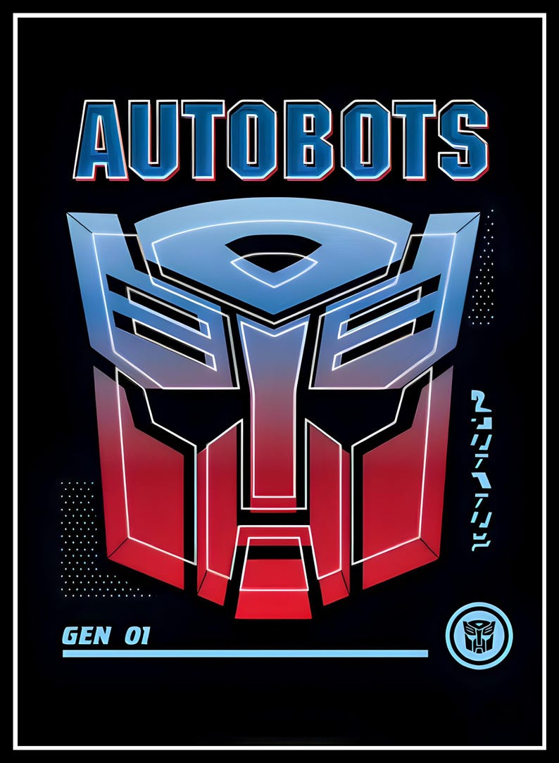 Set of 2 Transformers Digital Download Poster Bundle for Bedroom Decor ...