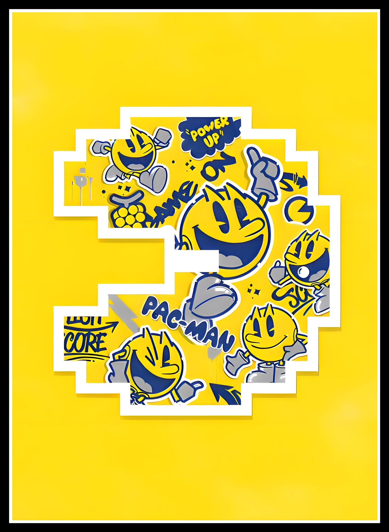 Set of 3 Pac-man Digital Download Poster Bundle for Bedroom Decor ...