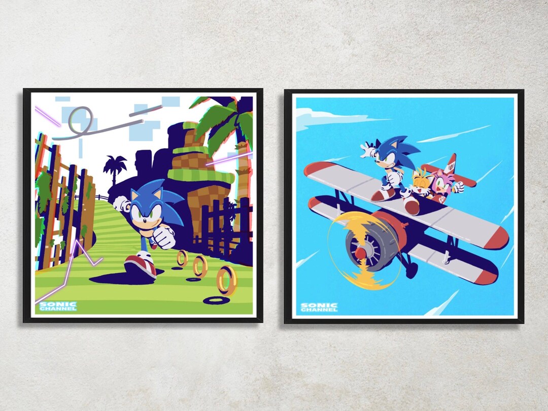 Set of 2 Sonic the Hedgehog Digital Download Poster Bundle for Bedroom ...