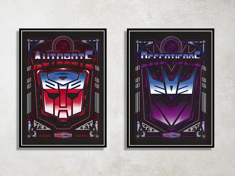 Set of 2 Transformers Digital Download Poster Bundle for Bedroom Decor ...