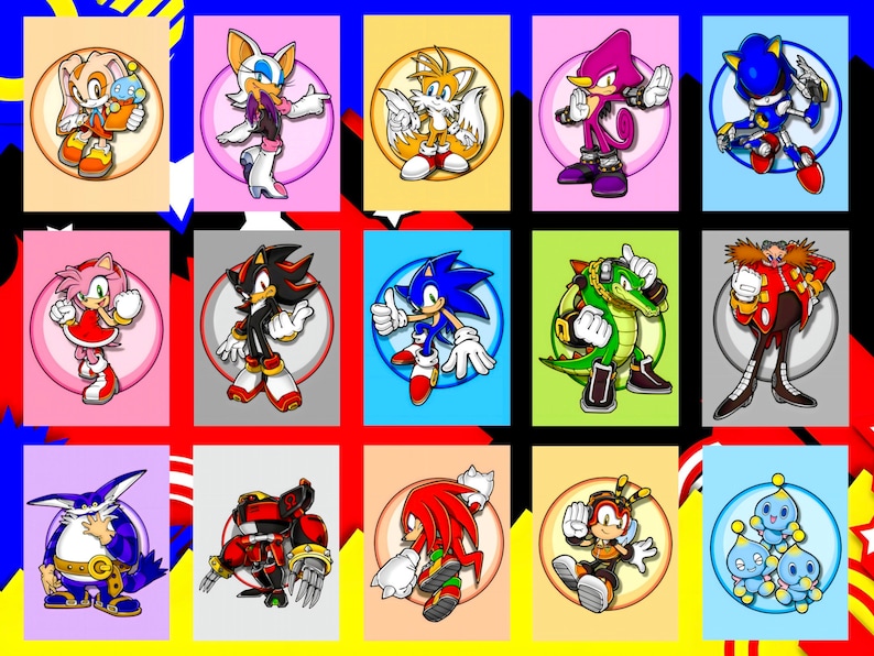 Pick Your Set of 5 Sonic the Hedgehog Digital Download Poster Bundle ...